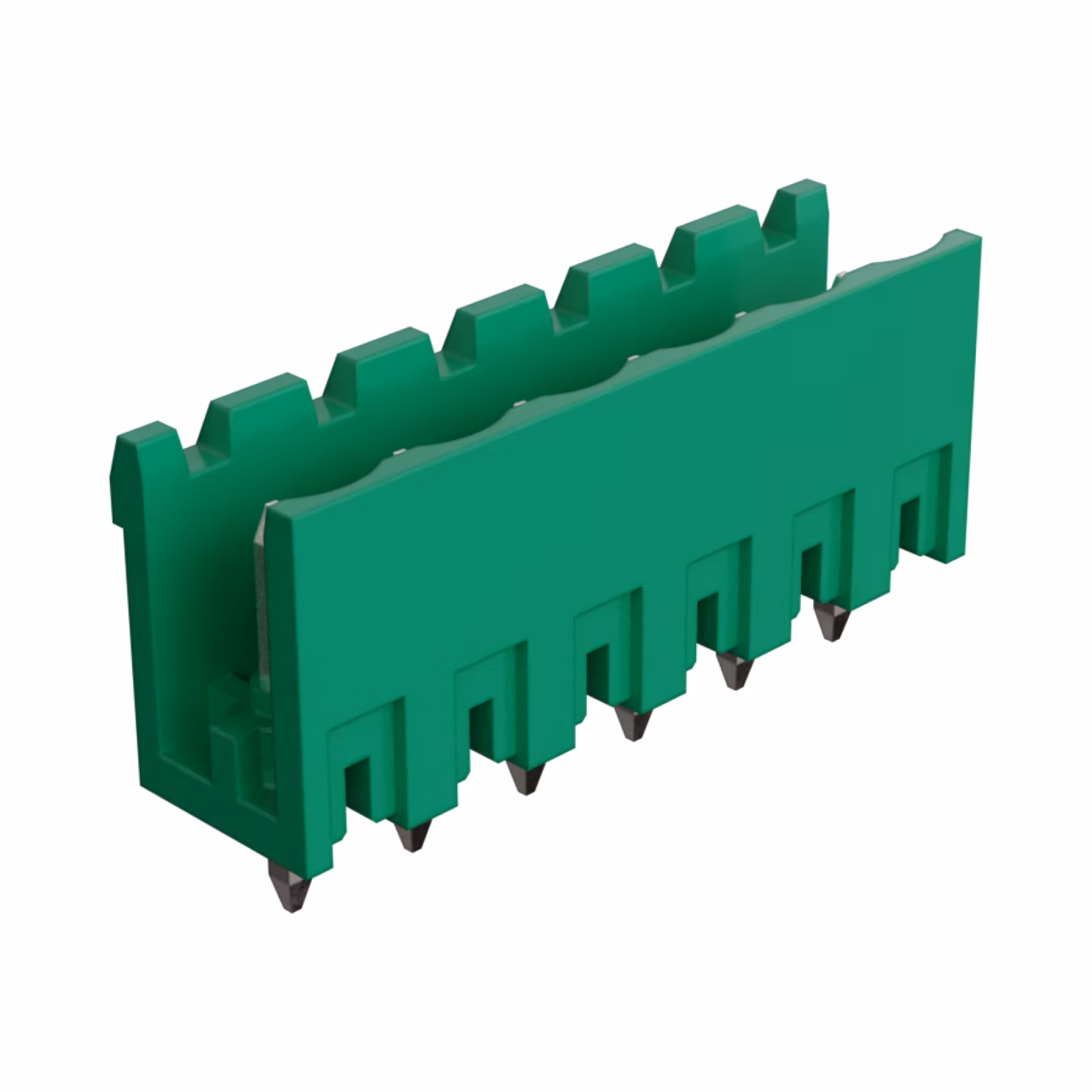 5.08mm Pitch Eurostyle Vertical PCB Header, Open Ends, Green Housing, 6 Circuits for sale