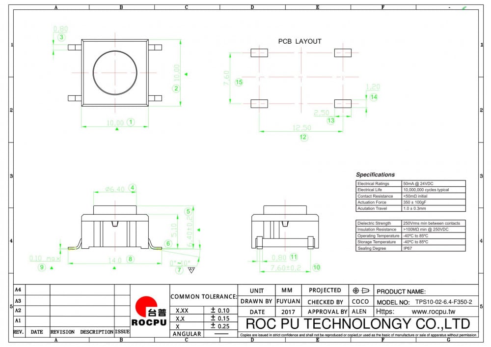 TPS10-02-6.4-F350-2 technical document page
