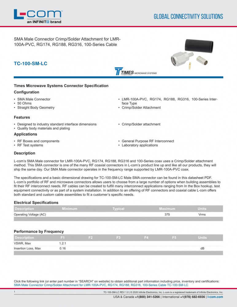 TC-100-SM-LC technical document page 1