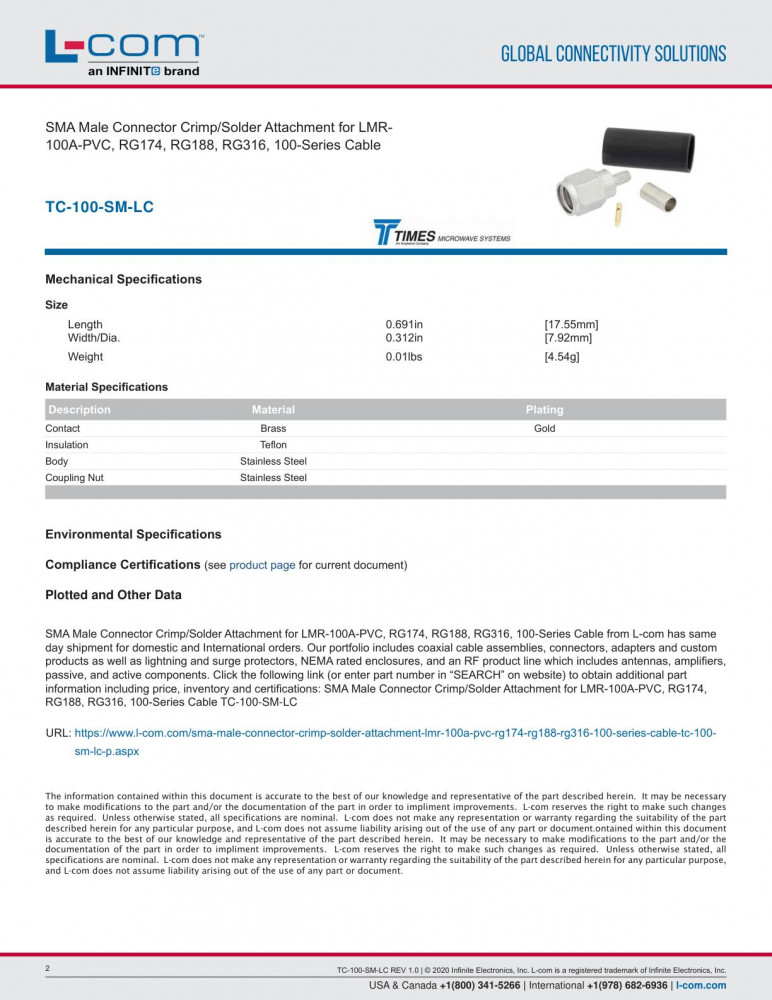 TC-100-SM-LC technical document page 2