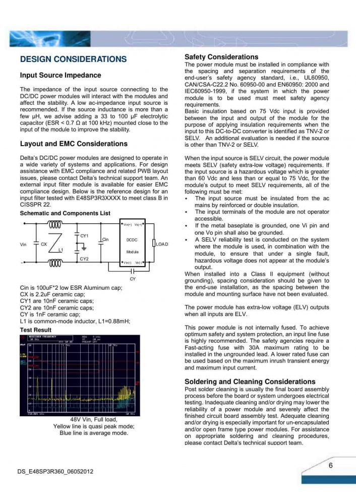 DELTA E48SP3R360NRFA datasheet page 6