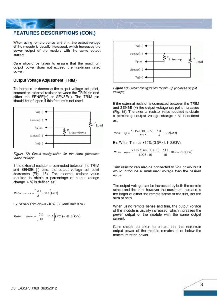 DELTA E48SP3R360NRFA datasheet page 8