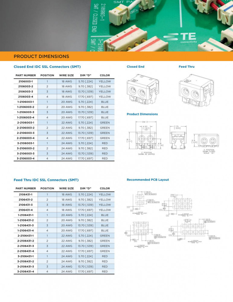 TE Connectivity IDC SSL connector documentation page 3