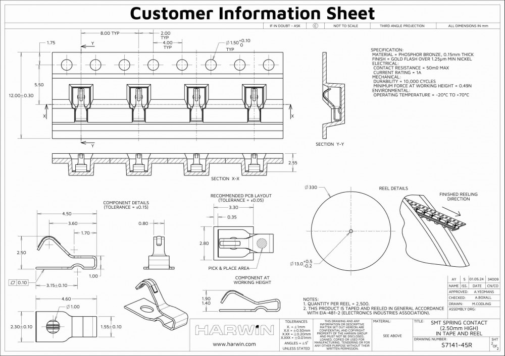 Harwin S7141-45R technical document