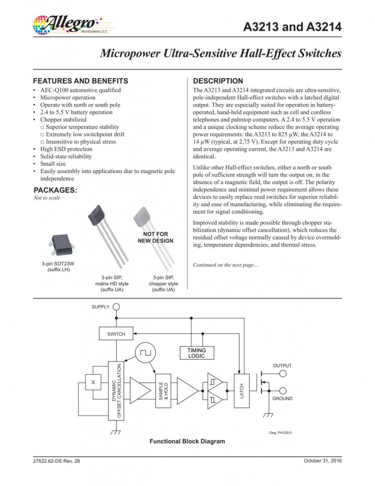 A3213EUA-T datasheet page 1