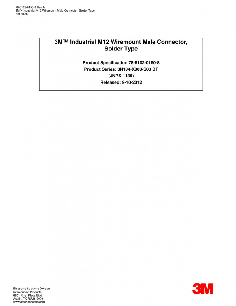 3M 3N104-A000-S08 BF specification page 1