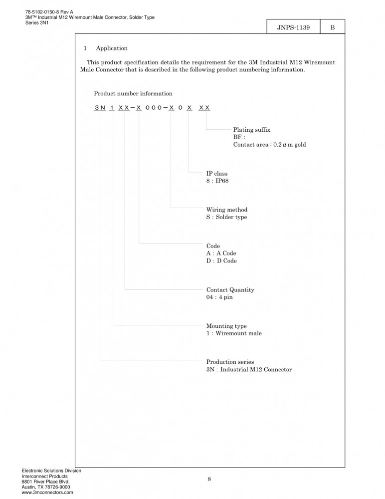 3M 3N104-A000-S08 BF specification page 8