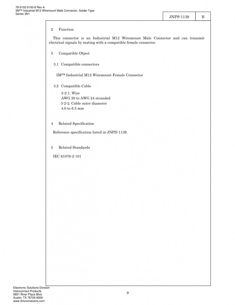 3M 3N104-A000-S08 BF specification page 9