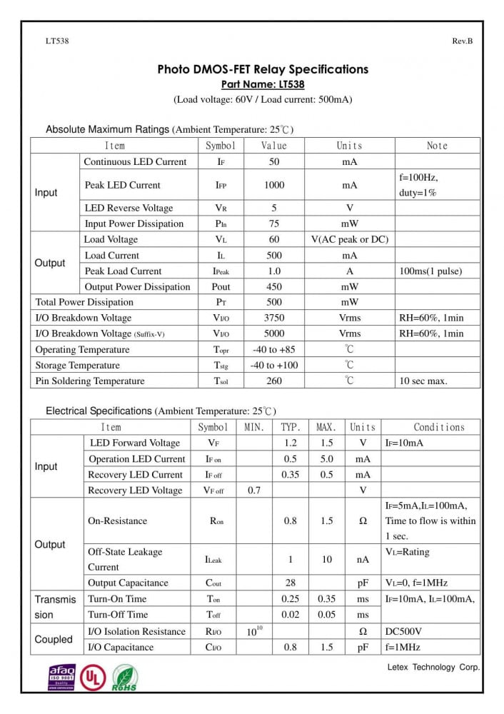 LT538 datasheet page 2