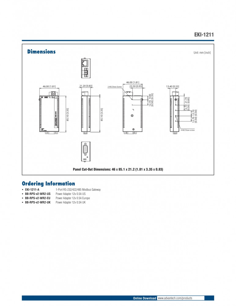 EKI-1211 technical document page 2