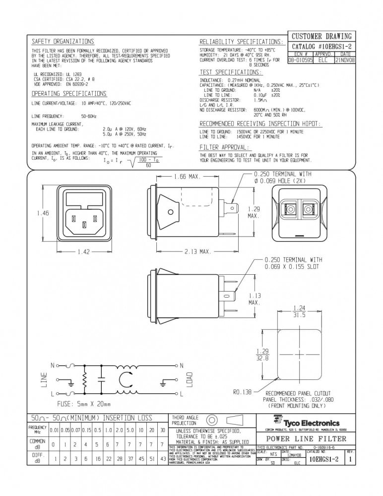 TE Connectivity 10EHGS1-2 customer drawing