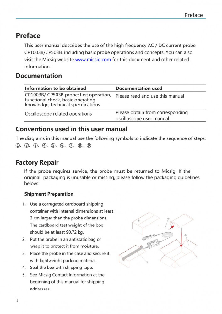 Micsig CP503B and CP1003B manual preview, page 10