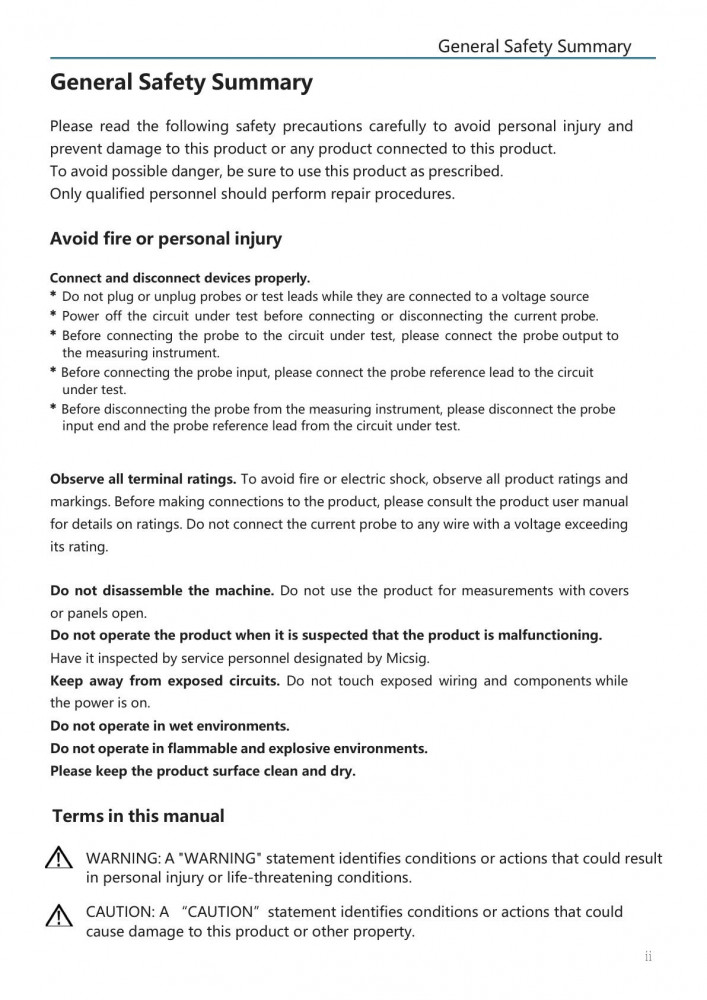 Micsig CP503B and CP1003B manual preview, page 5