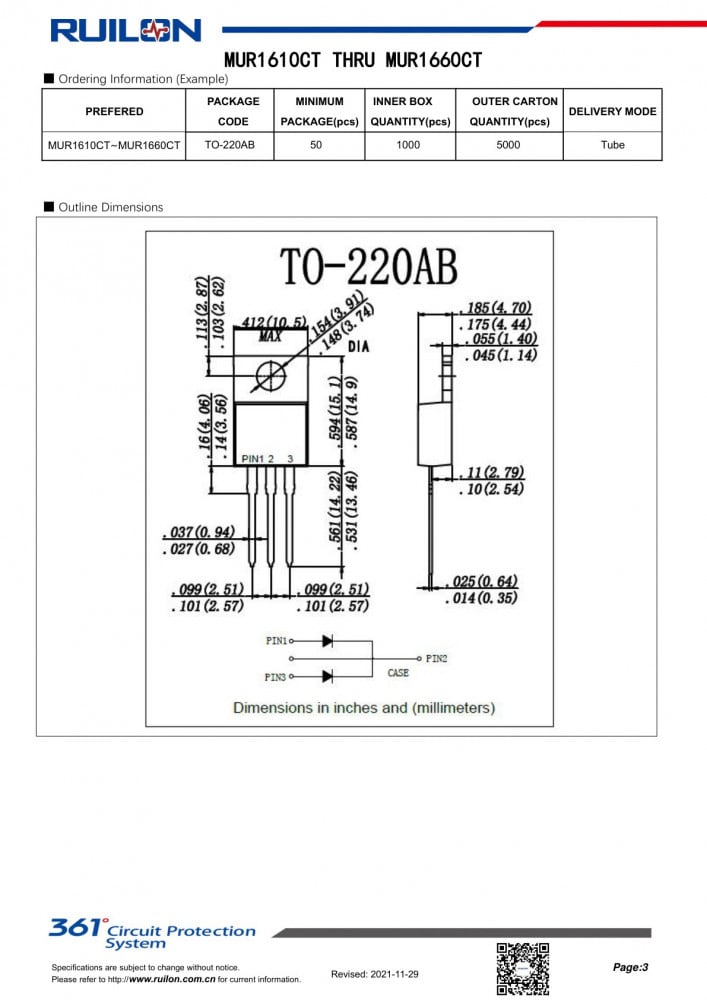 MUR1660CT datasheet page 3
