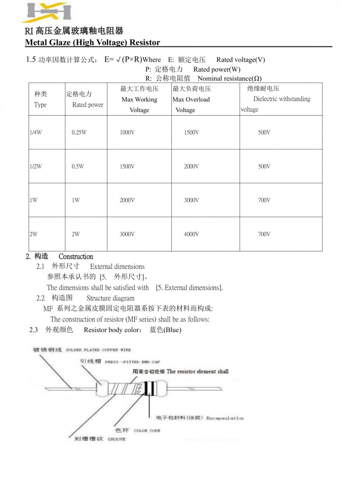 RI resistor specification page 3