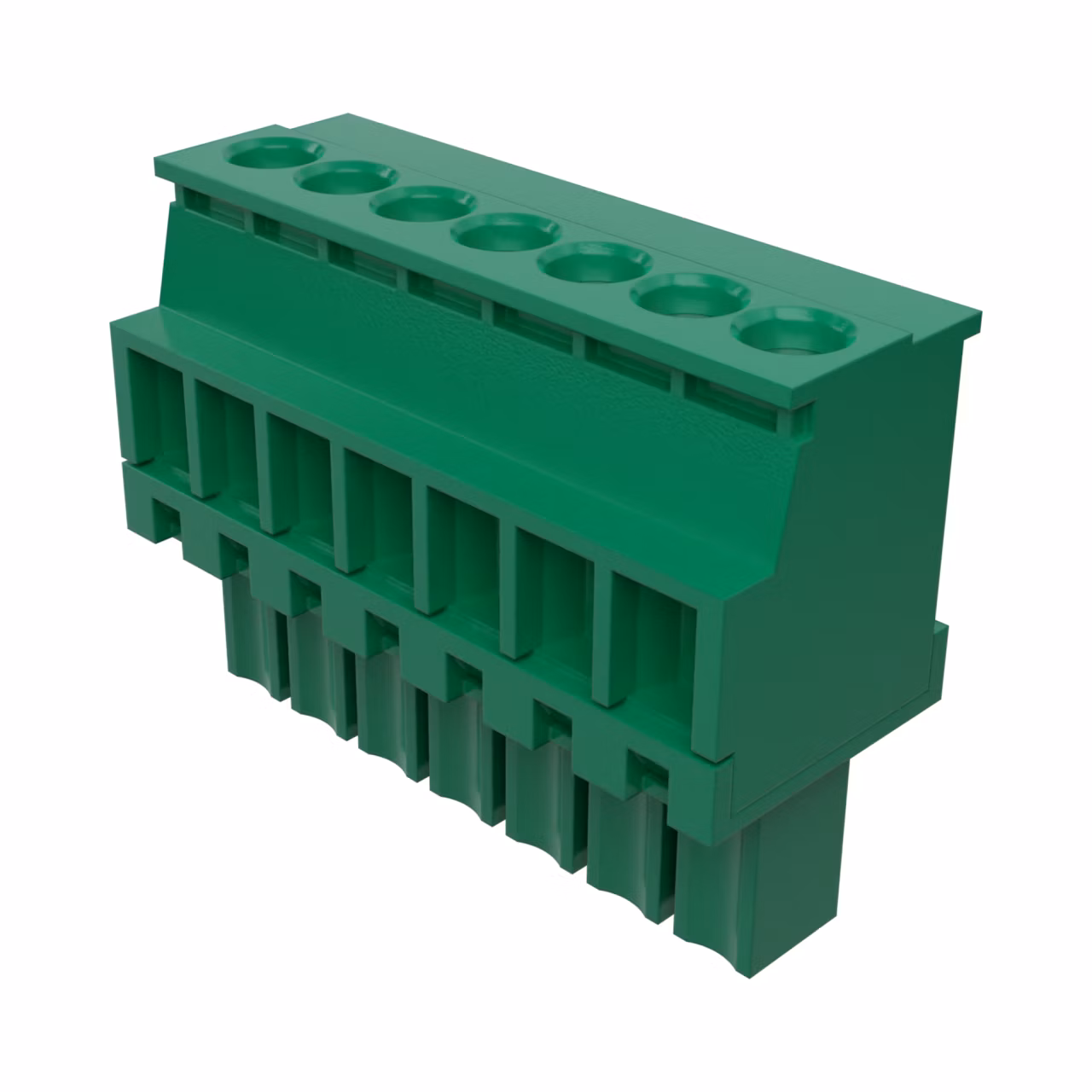 3.50mm Pitch Eurostyle Vertical Plug, with Reverse Imprinting, Rear Wire  Entry, Green Housing, Gold (Au) Plated, 7 Circuits for sale