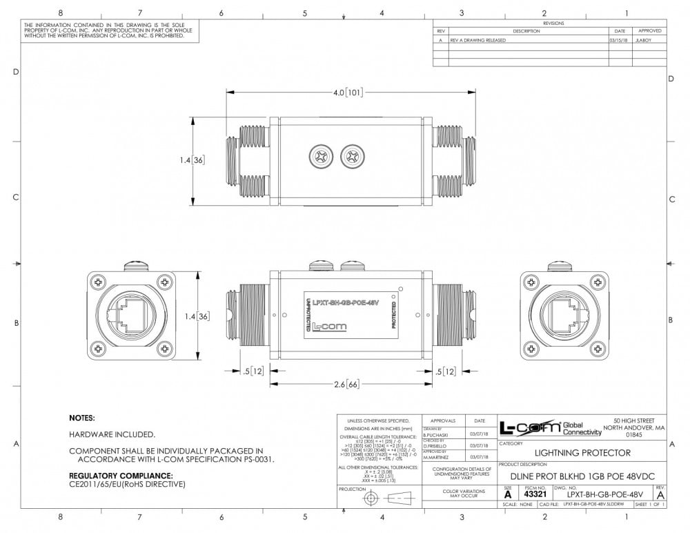 LPXT-BH-GB-POE-48V technical document page