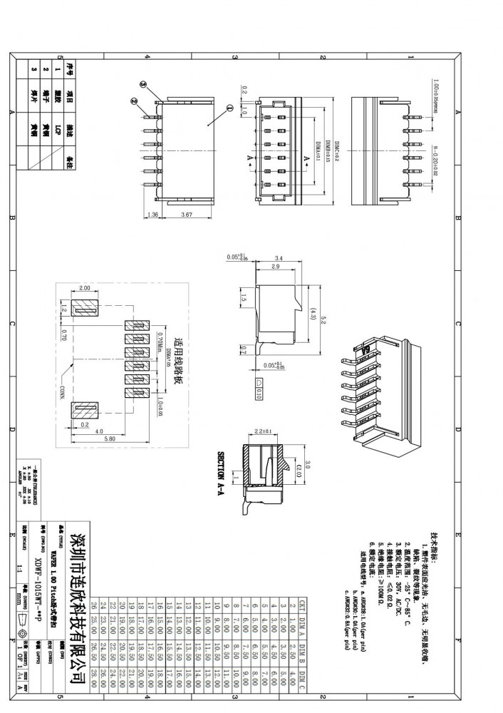 XDWF-1015WT-04P product document preview