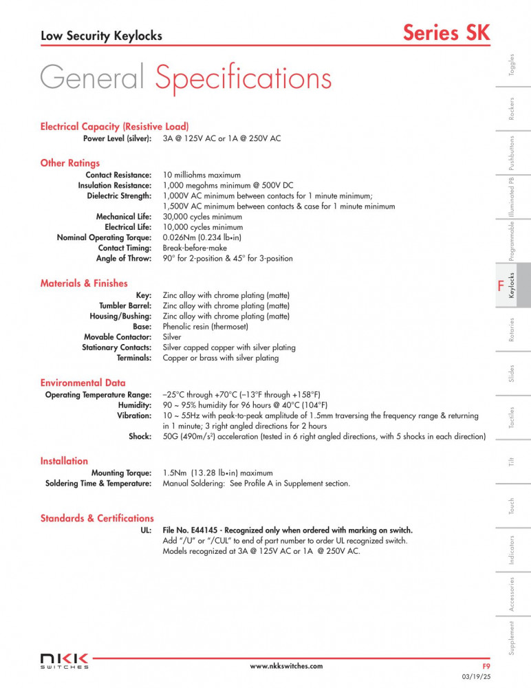 SK13EDW01 technical document page 1