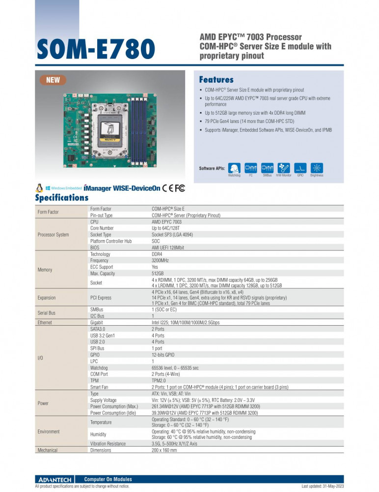 SOM-E780 technical document page 1