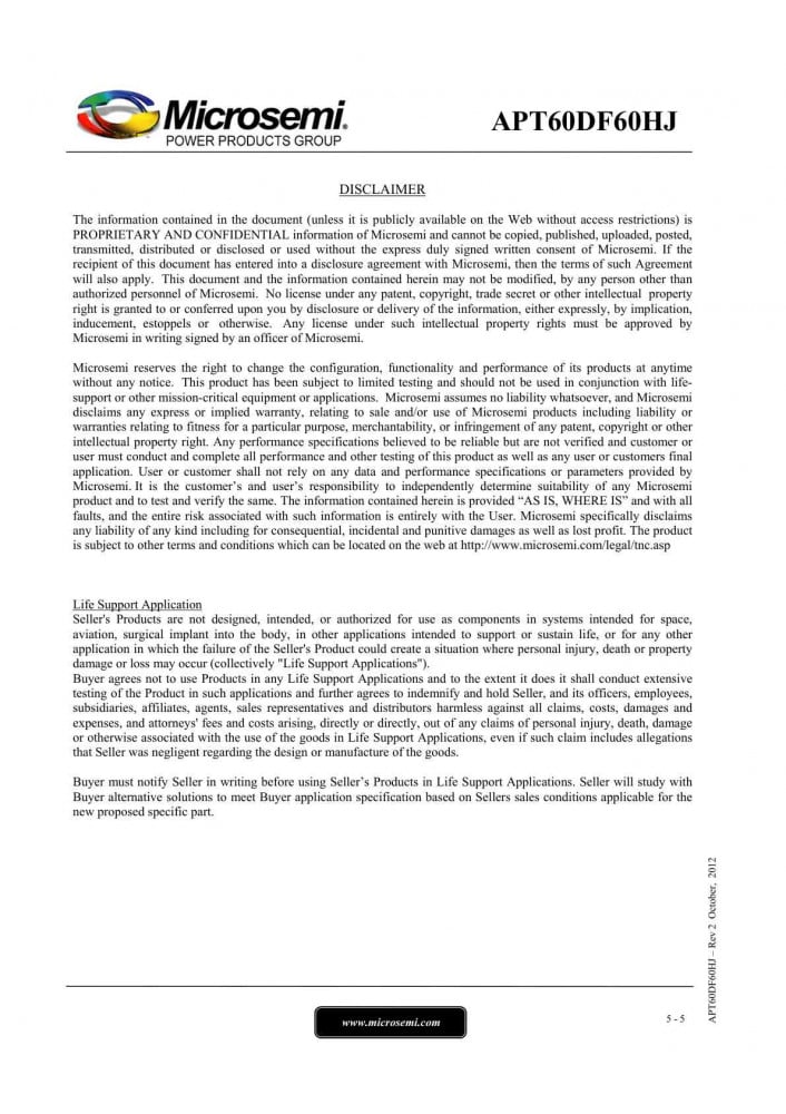 APT60DF60HJ datasheet page 5