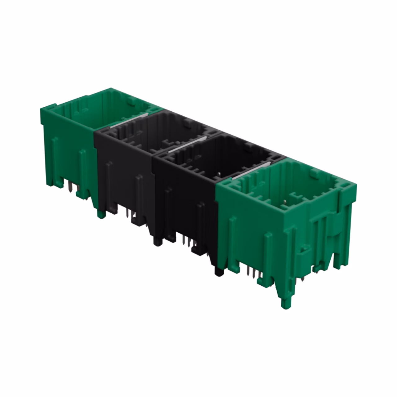stAK50h 4 Bay Vertical Hybrid Header, 113 Circuits, Bay 1: 25 Circuits/Key 1/Green; Bay 2: 28 Circuits/Key 1/Dark Gray; Bay 3: 32 Circuits/Key 1/Black; Bay 4: 28 Circuits/Key 2/Green; Tray for sale