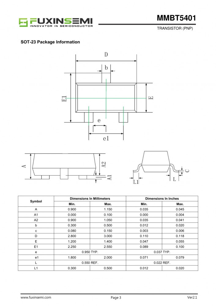 MMBT5401 datasheet page 3