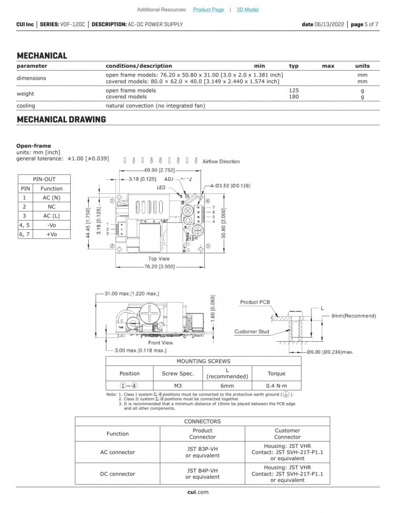 VOF-120C datasheet page 5