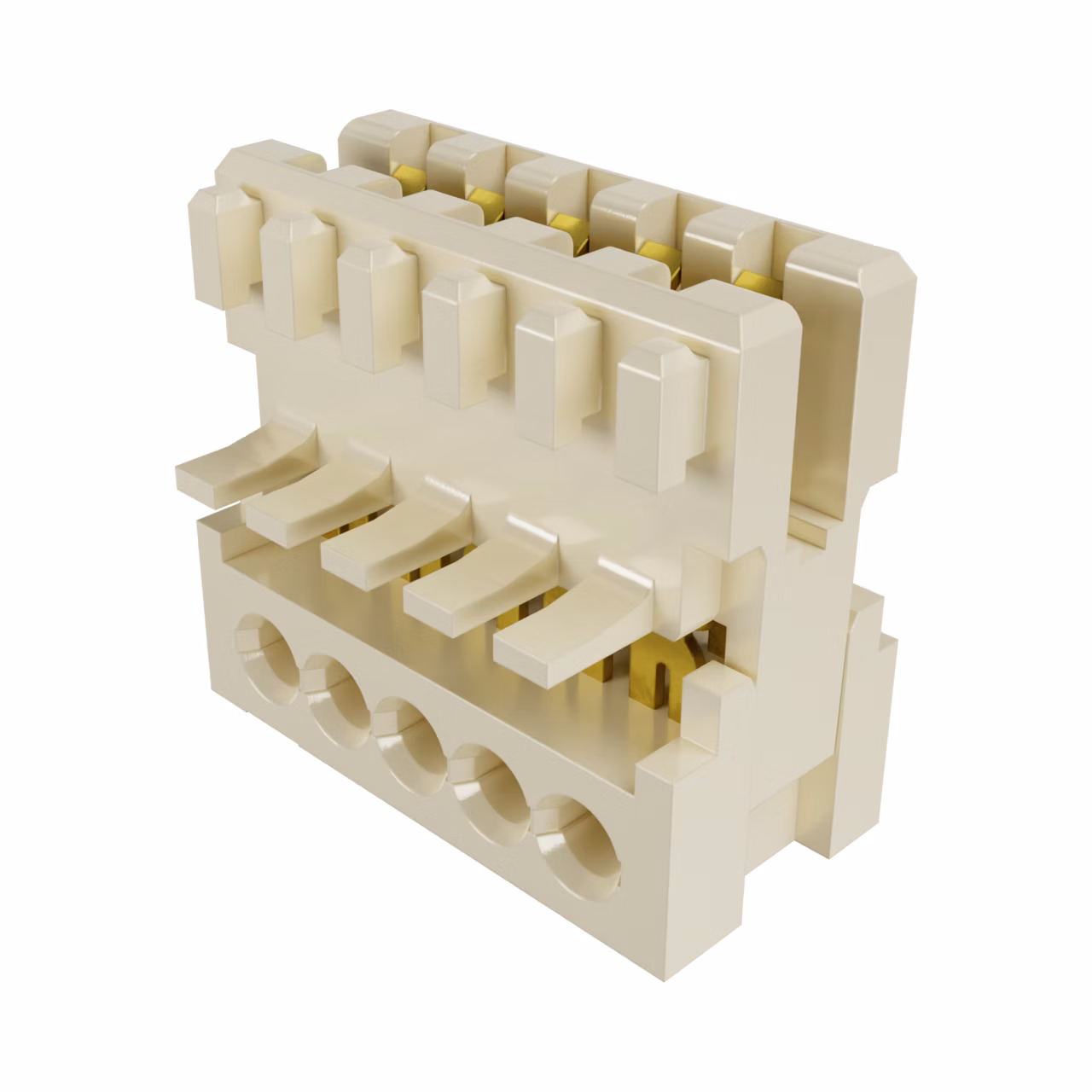 Appli-Mate RAST 2.5 Connector, 2.50mm Pitch, Female, 5 Circuits, No Position Keys Removed, Open Endwalls, Gold Plating for sale