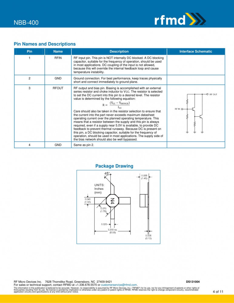 NBB-400 datasheet page 4