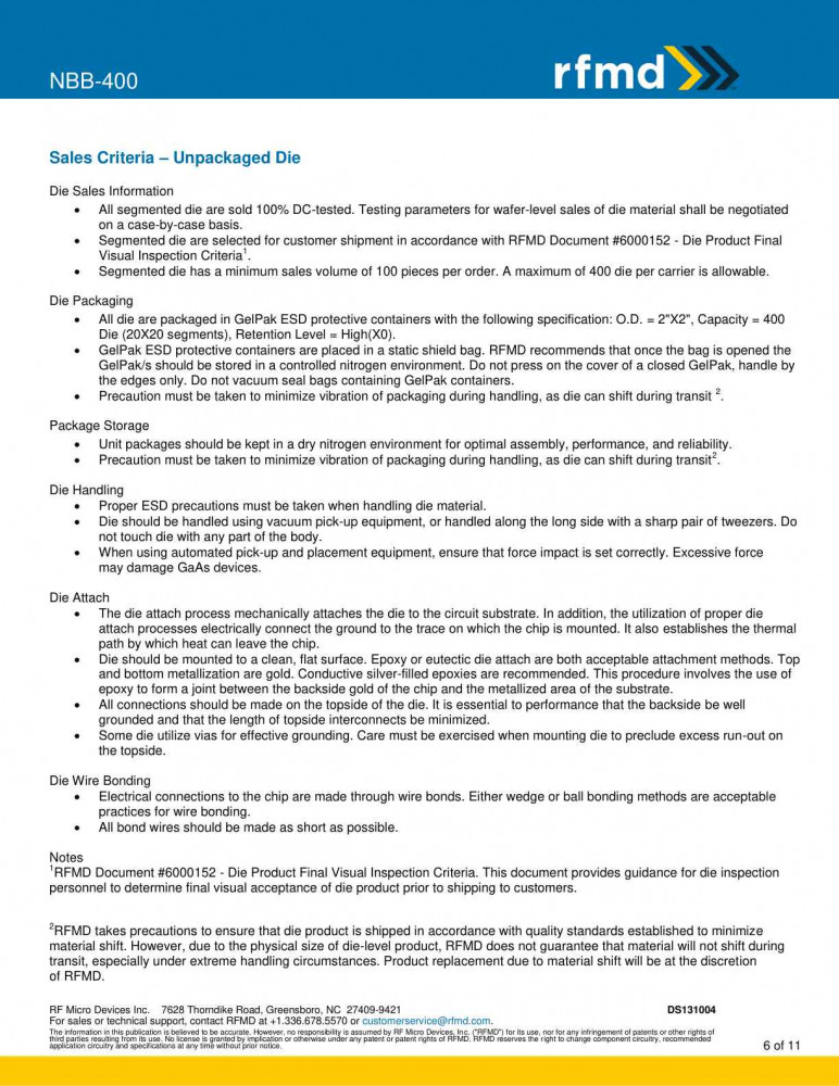 NBB-400 datasheet page 6