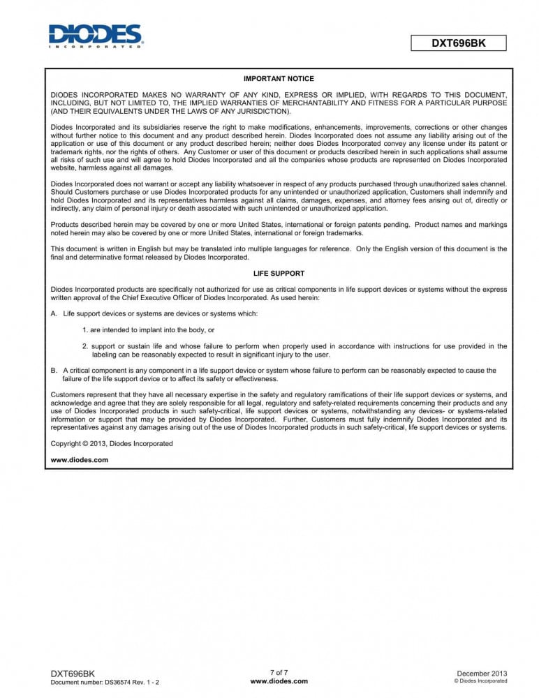 DXT696BK-13 datasheet page 7