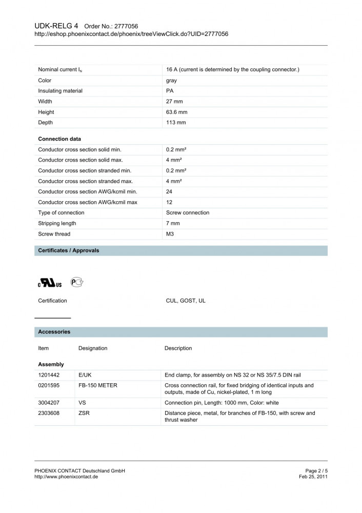 Phoenix Contact 2777056 technical document page 2
