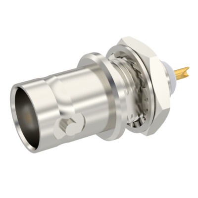 BNC / BULKHEAD JACK RECEPTACLE FRONT MOUNTING WITH SOLDER POT CONTACT for sale