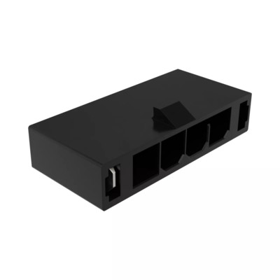 Mini-Fit Max Right Angle Header, Single Row, Surface Mount, 4 Circuits, Matte Tin (Sn) Plating, Black, Glow-Wire Capable, Tape and Reel for sale