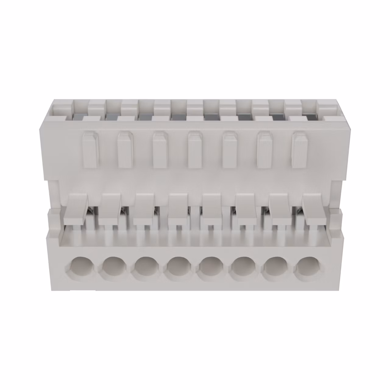 Appli-Mate RAST 2.5 IDT Housing, 2.50mm Pitch, Female, 8 Circuits, Beaded Terminal, Position Keys A & I Removed, Slotted Endwalls for sale