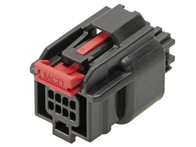 Mini50 Sealed Receptacle Housing, Dual Row, without CPA, 8 Circuits, Polarization Option A, Black