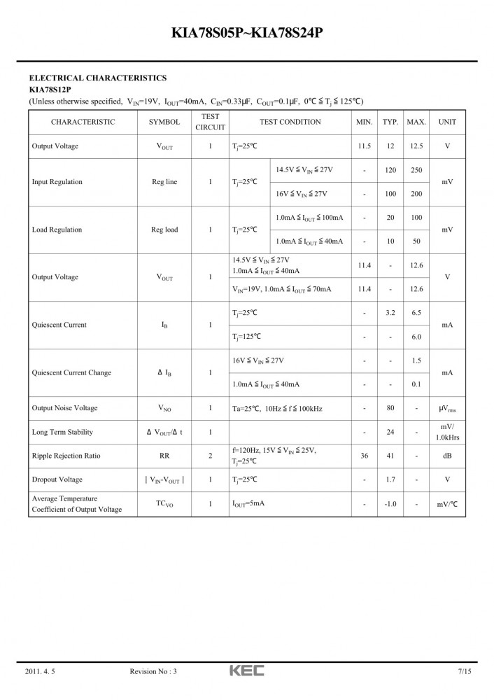 KIA78S05P-AT/P datasheet page 7