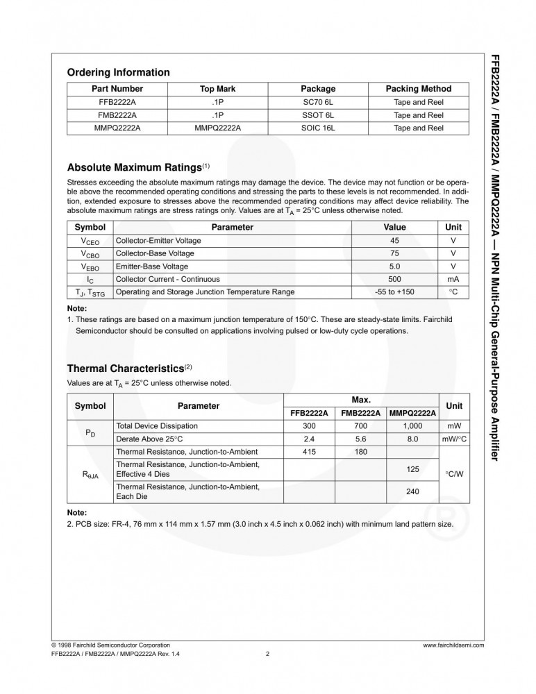 MMPQ2222A datasheet page 3