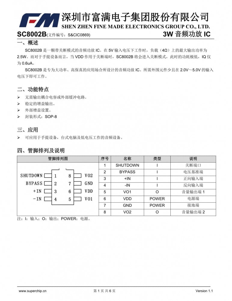 SC8002B datasheet page 1
