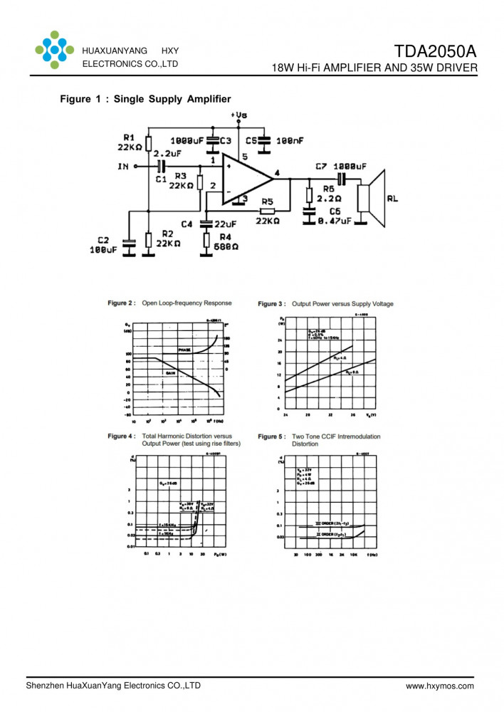 TDA2050A-HXY datasheet page 3