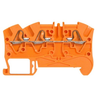 Connecting terminal block, screw connection, 1 connection 1entry/2outlets, Cross-section 4mm² - pitch 5mm - orange for sale