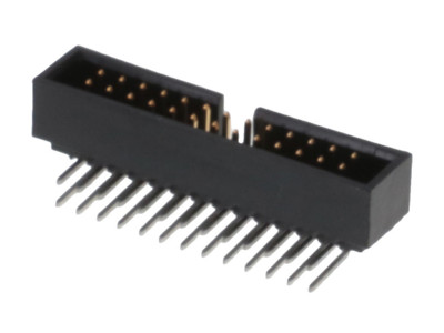 2.54mm Pitch C-Grid Header, Low Profile, Dual Row, Right Angle, Shrouded, 26 Circuits, 0.76µm Gold (Au) Selective Plating, Tin (Sn) PC Tail Plating for sale