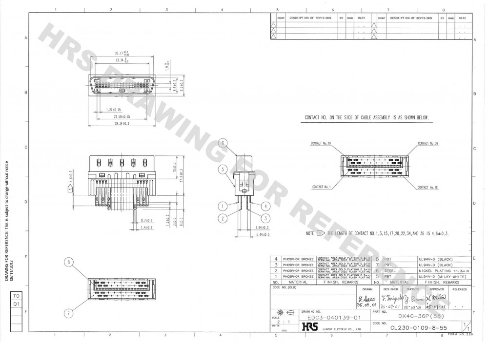 DX40-36P(55) technical drawing page
