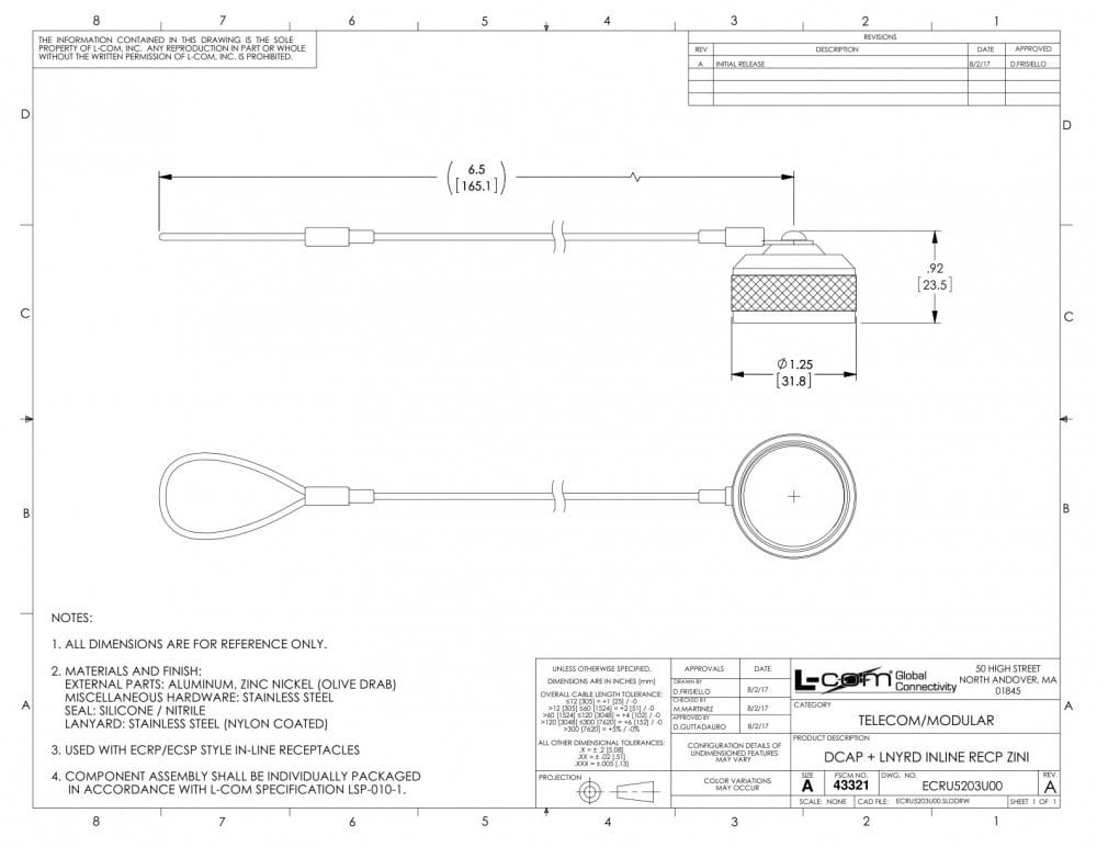 L-com ECRU5203U00 technical drawing preview