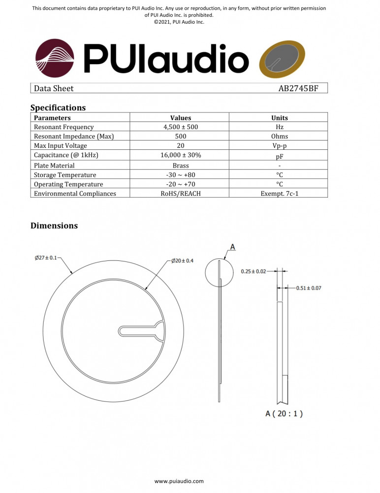 AB2745BF datasheet page 1