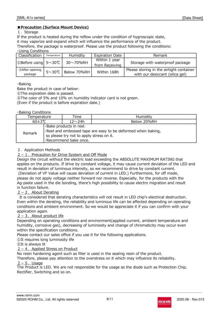 ROHM SML-A12U8TT86 document page 8