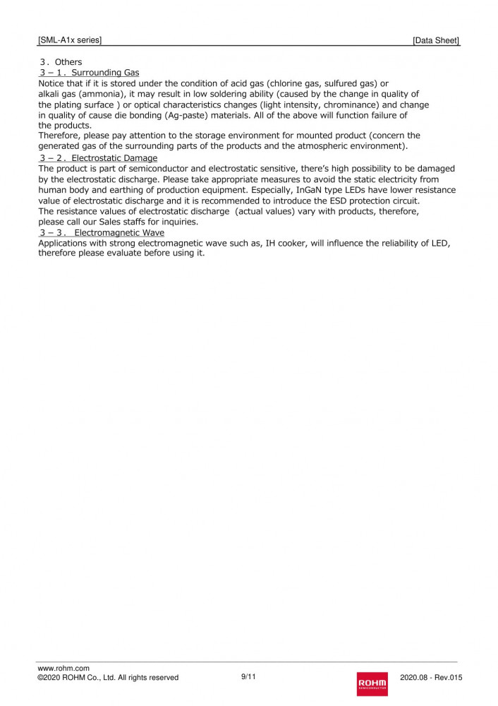 ROHM SML-A12U8TT86 document page 9