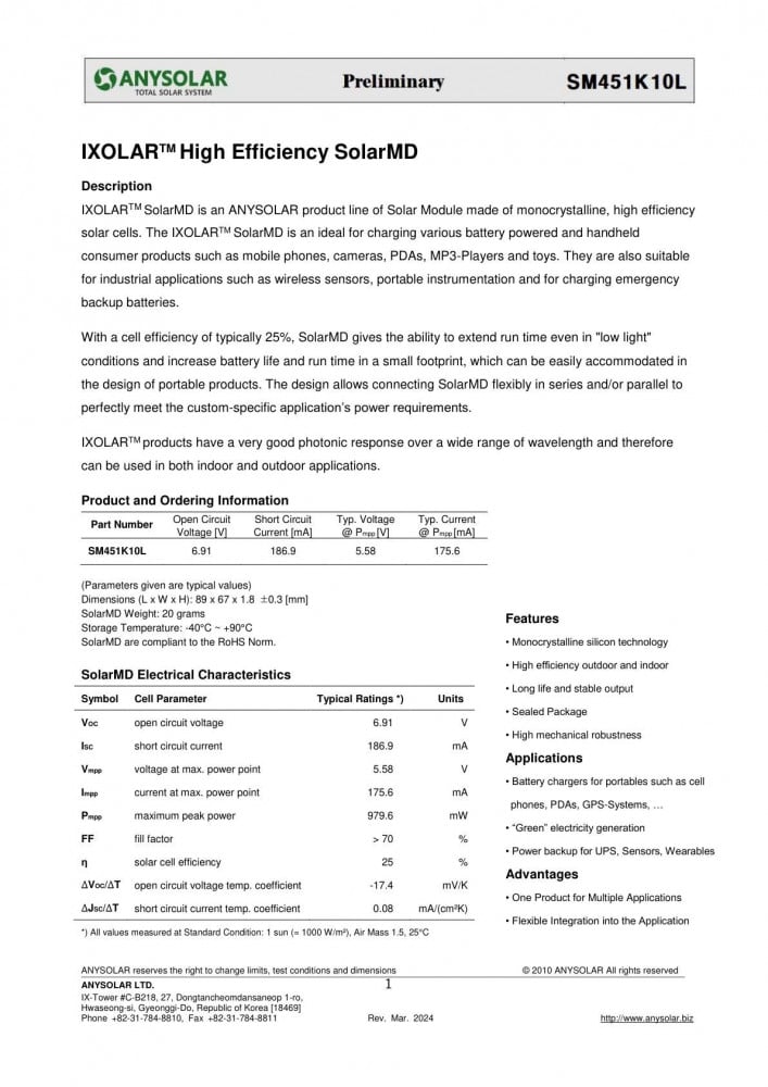 SM451K10L technical document page 1
