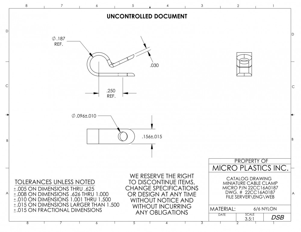 22CC16A0187 catalog drawing page 1